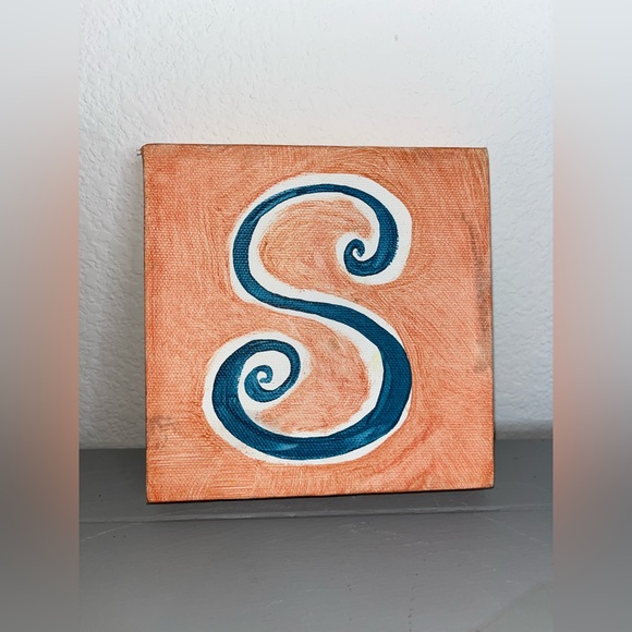 Source Unknown | Art | Hand Painted Mini Canvas Wall Art Letter S ...